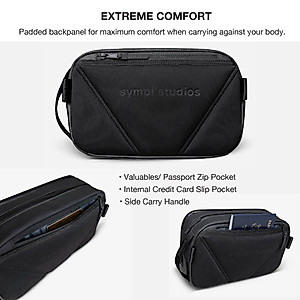 SYMPL 5L Waterproof Small Black Sling Crossbody Adjustable Shoulder Bag for Men Women, Eco-Friendly Multipurpose use as Toiletry, Dopp Kit, Everyday Pack for Hiking,Travel,Camera Gear, Fits iPad 10"