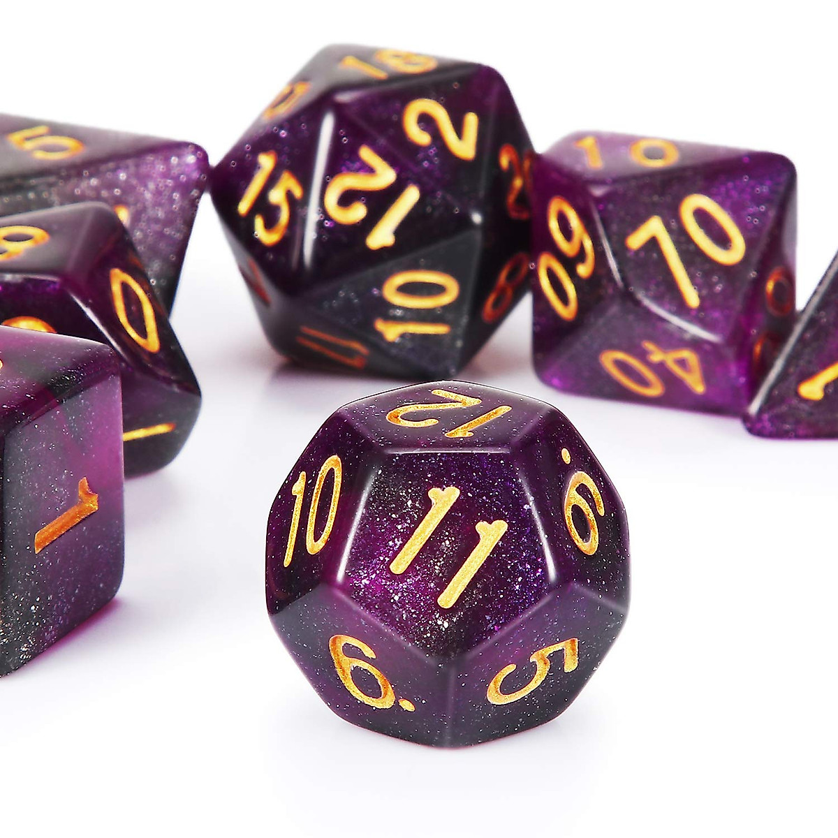 Gejoy 14 Pieces 7-die Dice Set Polyhedral Dice Compatible with Dungeons and Dragons with Black Pouch