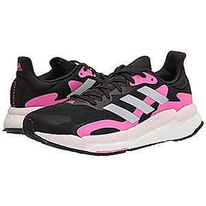adidas womens Solar Boost 21 Running Shoes, Black/Screaming Pink/Halo Silver, 5.5 US