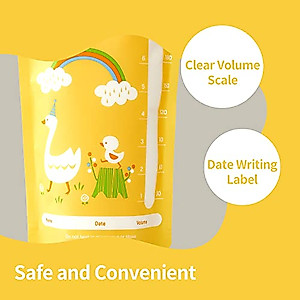 Pigeon Breast Milk Storage Bag, Disposable Self Standing Bag, 5 Colourful Design, 50 Pcs (Pack of 2), 6 Oz