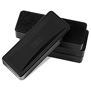 Amazon Basics White Board Eraser, Dry Erase Whiteboard Erasers for Office, Home and Classroom, Black, 4-Pack