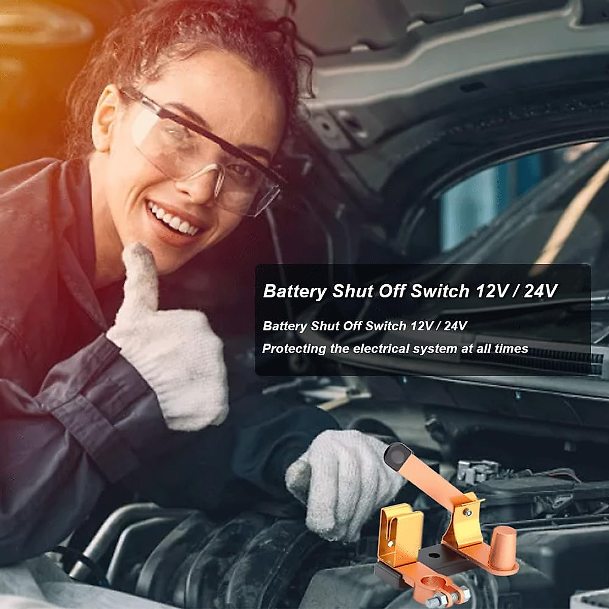 Battery Disconnect Switch Top Post,Top Post Knife Blade Master Switch, 12V / 24V Battery Shut Off Switch, Heavy Duty Knife Blade Battery Cut Off Switch, for Auto Car RV Boat Truck(Negative,Vertical)