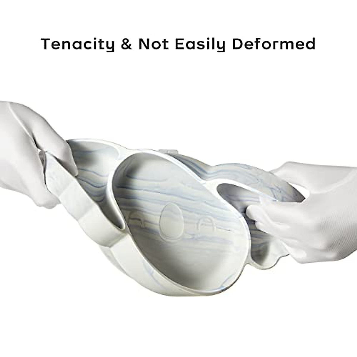 bc babycare Silicone Toddler Plates, Suction Plates for Baby Include Spoon, Fork and Straw, Self Feeding Training Divided Plates Set, Microwave & Dishwasher Safe & BPA Free (Blue Cute Koala)