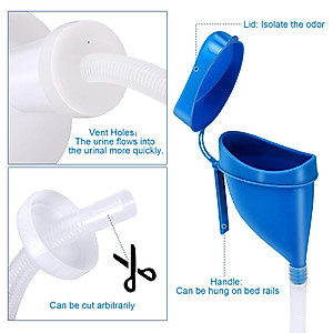 Takuyada Unisex Potty with Lid and Funnel, Portable Pee Bottle for Men and Women, 2000ml Large Capacity Male Female Reusable Urinals, Emergency Urine Collection for Hospital Home Camping Car Travel