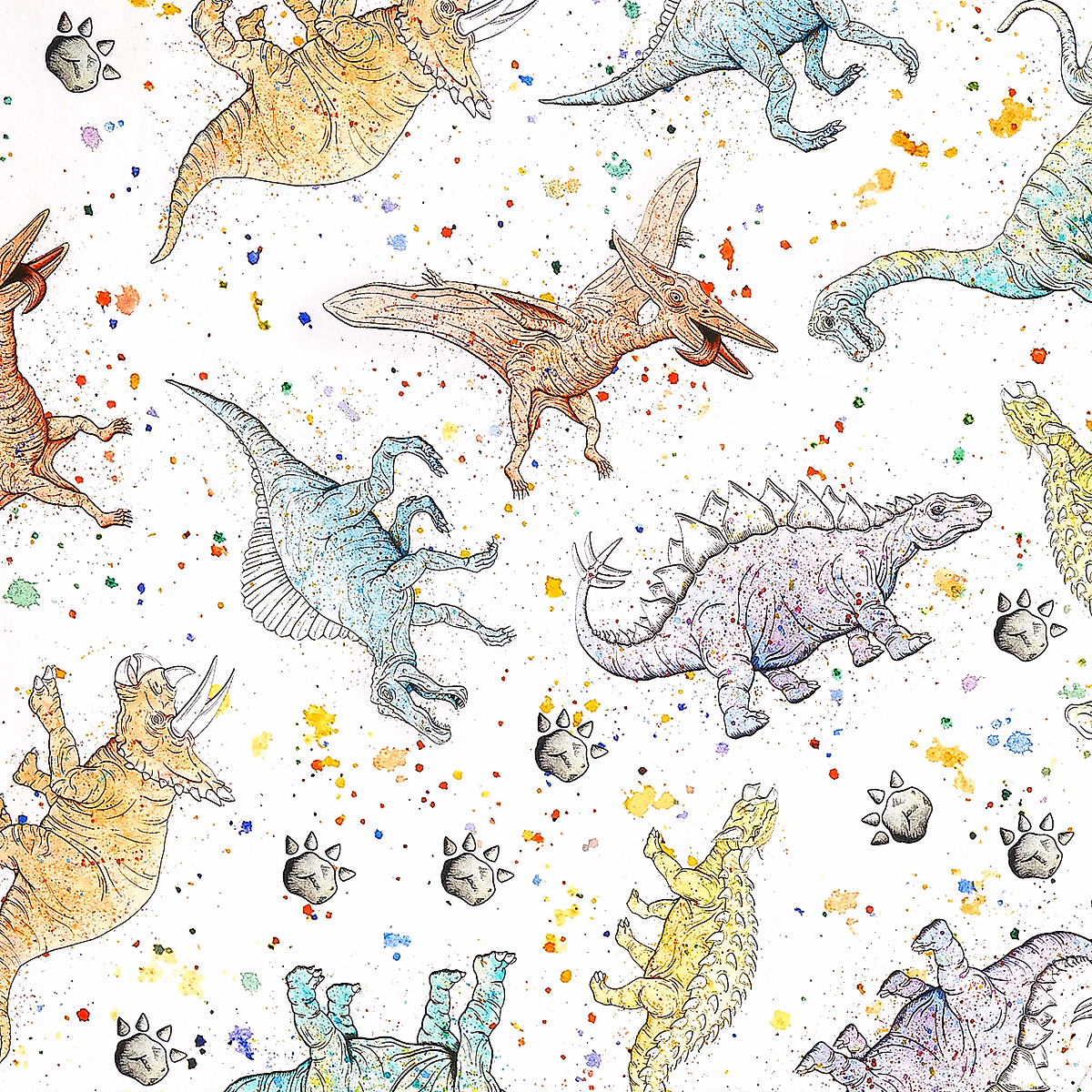 Watercolor Dinosaur Jersey Knit Cotton Crib Sheet | Extra Soft and Stretchy