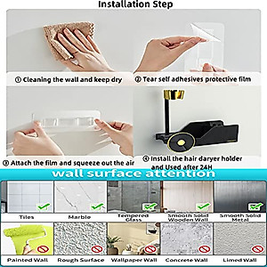 Hands Free Hair Dryer Holder,Hair Tool Storage Organizer Wall Mounted,Blow Dryer Curling Iron Hair Straightener Holder,Hair Styling Suppliers Acessories Organizers for Bathroom Shower Bedroom