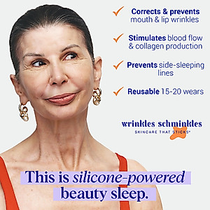 Wrinkles Schminkles Mouth & Lip Wrinkle Patch - Reusable Silicone Smoothing Pads for Noticeable Wrinkle Reduction - Lip Wrinkle Prevention for Youthful, Smooth Skin (2 Pack)