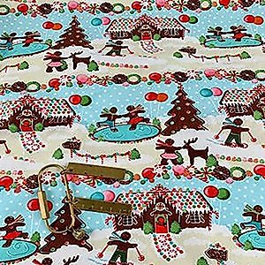 PUMCRAFT Sewing Fabric 100% Cotton Fabric Christmas Happy Park Printed Sewing Cloth Dress Clothing Textile Tissue - 50cm - 105cm Fabric Patchwork Craft