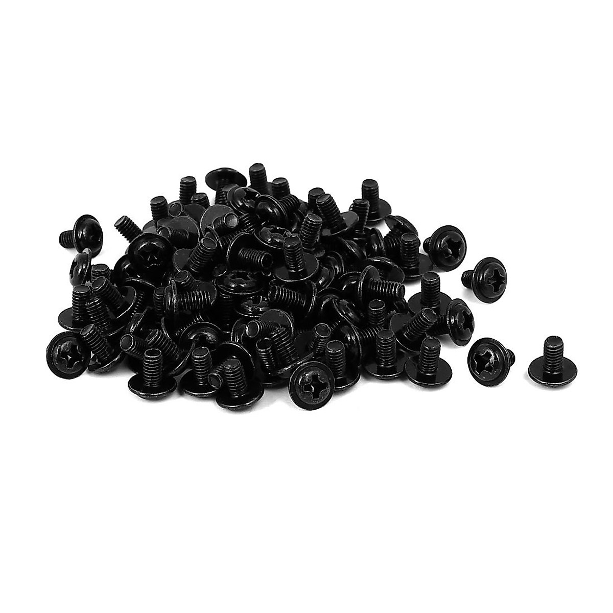 uxcell Computer PC Case PWM3 x 5mm Phillips Washer Motherboard Screw Black 100pcs