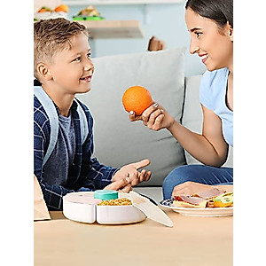 HEETA Baby Food Storage Container, Snack Box for Kids with 4 Removable Compartment and Lids, Reusable Snack Containers, Food Grade PP Material, BPA & PVC Free (Green)