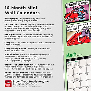 Dog Man | 2023 7 x 14 Inch Monthly Mini Wall Calendar | BrownTrout | DogMan Canine Book