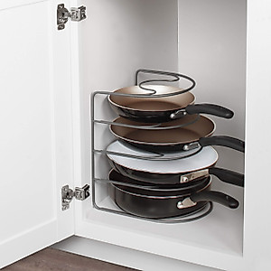 Spectrum Diversified Arc Lids for Pots & Pans, Storage & Organization, in-Cabinet Skillet & Bakeware Organizer, Sturdy Steel Kitchen Cupboard Organi, Medium, Satin Nickel
