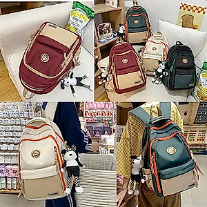srdmuph Kawaii Backpack with Cute Accessories Pendant Travel Casual Daypack Large Outdoor Laptop Bag Waterproof (Black)