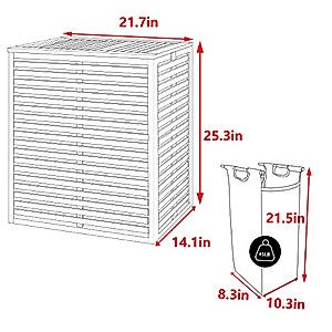 MUPATER Laundry Hamper with Lid, Bamboo Laundry Basket 2 Section with Removable Liner Bags, Foldable Clothes Hamper for Laundry Room, Bedroom and Bathroom