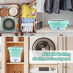 Portable Washing Machine, 6.5L Large Foldable Capacity Mini Washer of Underwear, Socks, Small Clothes Deep Cleaning for Dormitories, Hotel, Travel, Apartment Wash Machine