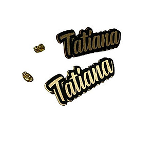 Personalized Custom Black and Gold Posts Studs Earrings Name Plate Laser Cut Design Stunning - Quality, Attractive Fashion Earrings, Made To Order, Any Name or Word - 1 INCH Size, Post Earrings Design