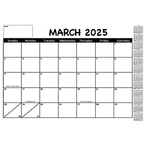 2024-2025 Academic Year Desk Calendar Black/White with Previews, 12 months from August 2024-July 2025 with notes space and holidays, 13” x 19” Wall/Desk Calendar for Teacher Planner, Daily Planning, Lesson Plans, Classroom Office Home, Organization