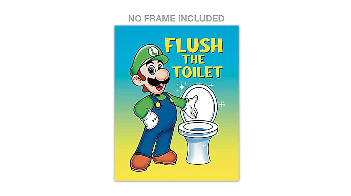Super Mario Kids Bathroom Wall Decor - Vibrant 8x10 Prints
