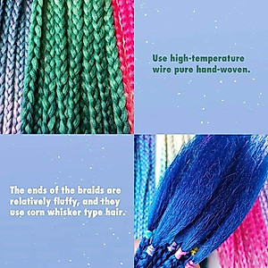 Large Hair Band Colorful Gradient Braided Ponytail Extention Hairstyle Hair Rope Accessories for Girls Wigs & Accessories 60 CM(27)