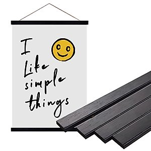 Bluesun 16 inch Magnetic Poster Hanger Frame, 16x20 16x24 16x30 Magnet Canvas Artwork Print Dowel Poster Hangers Frames Hanging Kit (16 inch, Black)