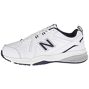New Balance Men's 608 V5 Casual Comfort Cross Trainer, White/Navy, 10.5