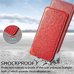 MTQLX Case for Oppo Reno2 z Wallet Case,Fashion Women Luxury Premium PU Leather Flip Protective Case Cover with [Stand][Lanyard],for Oppo Reno2 z- Red