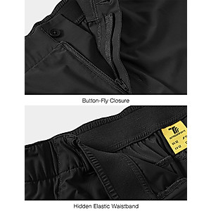 Rdruko Men's Golf Shorts Stretch Quick Dry 9" Work Casual Shorts with 5 Pockets(Black, US 42)