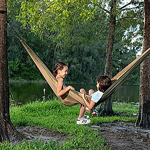ecox Outdoors Parachute Hammock Single with 2 Tree Straps, Portable Lightweight Nylon Comfortable for Backpacking, Camping, Travel, Beach, Backyard, Patio, Hiking