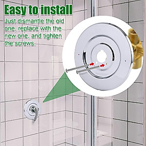 Shower Faucet Cover Plate for Moen, Stainless Steel Shower Handle Cover Plate Suitable for Shower Faucets and One-Handle Tub Escutcheon Replacement Parts Compatible with Moen 16090 Chateau (Silver)