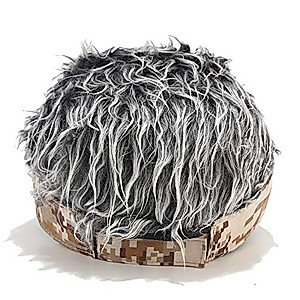 Leo's Novelty Hair Visor Cap Sun Visor Hat with Wig Spiked Hairs Adjustable Fashion Baseball Golf Cap for Men & Women (Style 1) Green, One Size