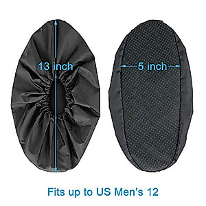 LINKEASE Reusable Boot & Shoe Covers Water Resistant Non Skid and Washable for Real Estate Contractors to Keep Floors Carpets Footwear and Rooms Clean - 2 Pairs (Large, Black)