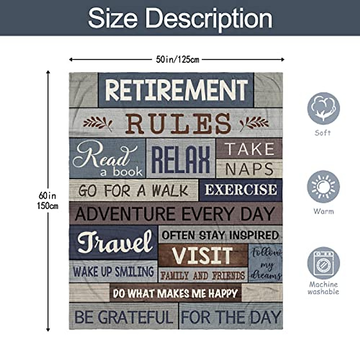 Basiole Retirement Gifts for Men, Best Retirement Gifts for Women, Funny Retirement Blanket, Retired Gifts for Men, Farewell Gifts for Coworkers, Gift Retirement Ideas Throw Blankets 50"X60"