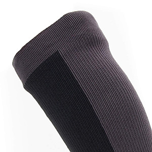 SEALSKINZ Unisex Waterproof Cold Weather Knee Length Sock, Black/Grey, Small