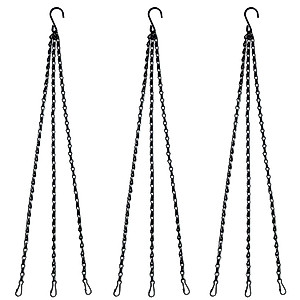 Benvo 24 inch Long Hanging Chains for Plants Flower Pot Basket Chains 3 Point Replacement Chain Hangers for Lanterns, Bird Feeders, Planters and Other Ornaments (Pack of 3)