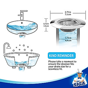 MR.SIGA Bathtub Drain Strainer, Stainless Steel Shower Bathtub Drain Hair Catcher, Bathroom Sink Drain Strainer, 3 Pack