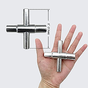 BearHut 4 Way Sillcock Key Wrench, 1/4", 9/32", 5/16", 11/32" Water Utility Key for Faucet, Spigots and Most Valves, 1 Pack
