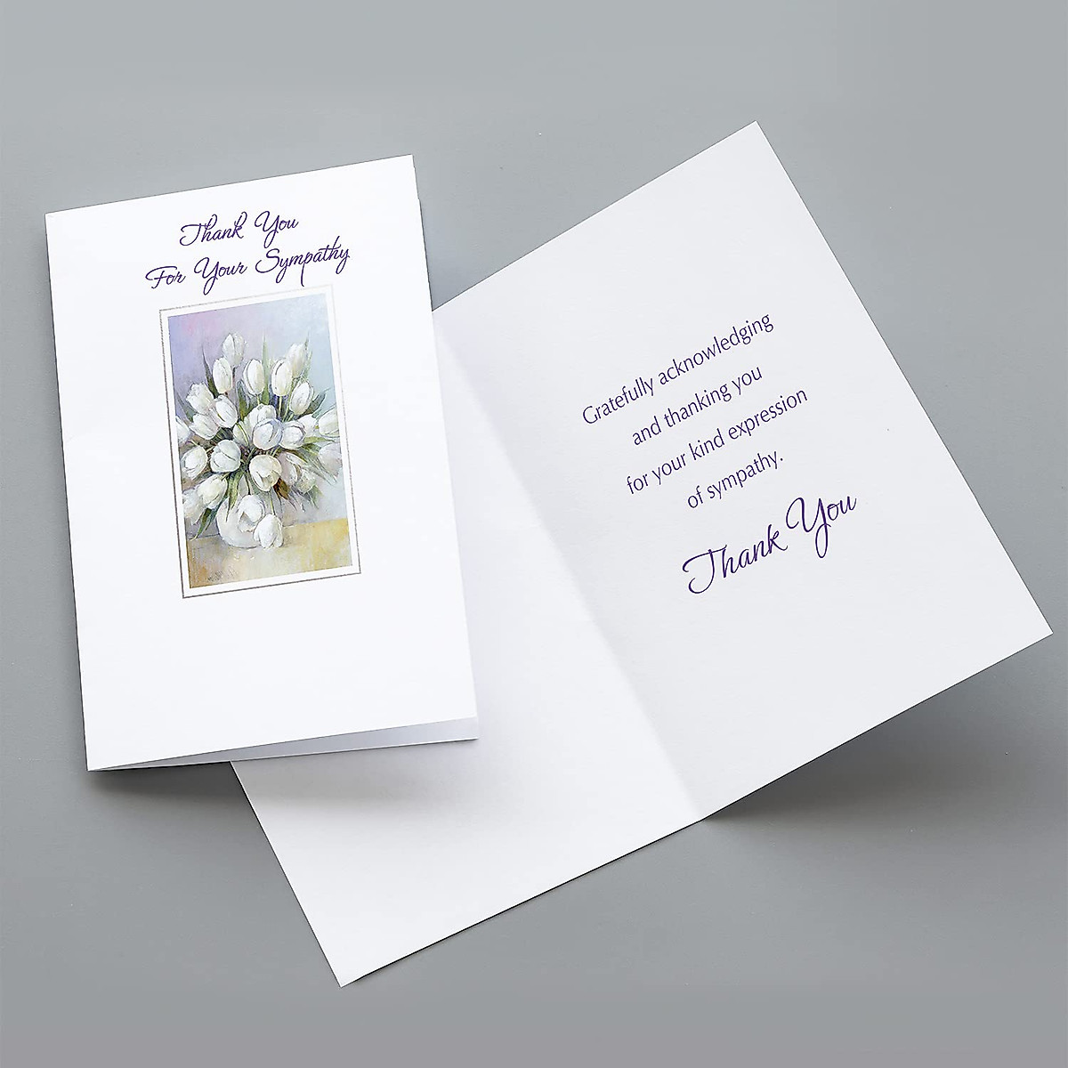 Designer Greetings Thank You for Your Sympathy Cards, Vase of Tulips (8 Sympathy Acknowledgement Thank-You Notes and Envelopes), 3.5" x 5.25", 000-07063-000