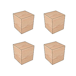 apdm 4 Pack Solid Wood Furniture Legs, Natural Square Wood Furniture Risers, Wooden Extenders for Tables, Sofas, Armchairs, Cabinets (5x5x5cm,5 cm Taller)