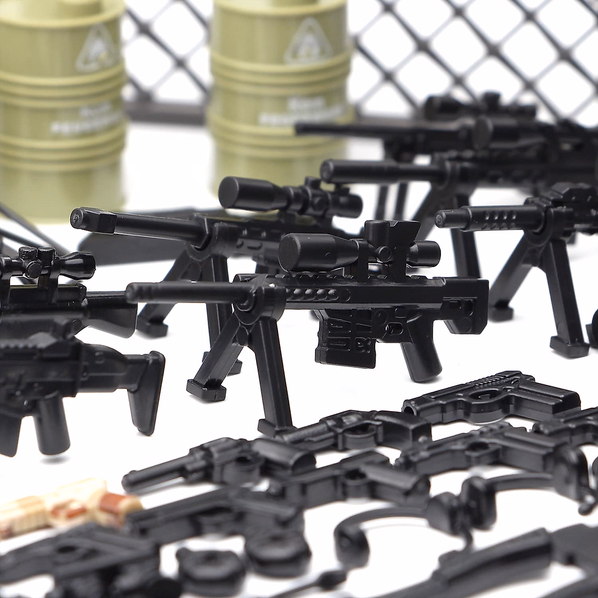 Feleph Weapons Pack Military Toy Set Building Blocks Model for Soldier Figures, Army Equipment Gear Kit Pieces and Parts Accessories Compatible with Major Brand