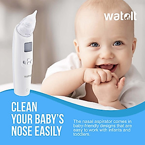 Watolt Baby Nasal Aspirator - Electric Nose Suction for Baby - Automatic Booger Sucker for Infants - Battery Powered Snot Mucus Remover for Kids Toddlers