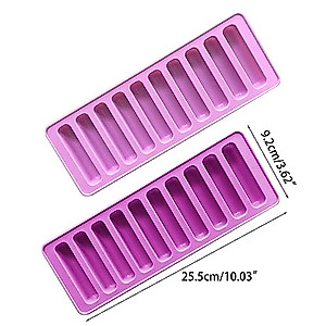 Easy Release Ice Cube Mold 10-Grids Cylinder Ice Cube Tray Flexible Silicone Ice Maker For Cocktails Teas Coffee Ice Cube Mold Silicone For Cocktails Fun Shapes Ice Maker Small Ice Cube Trays