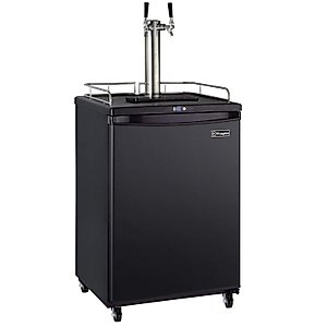 Kegco Keg Dispenser, Black, 2 Tap