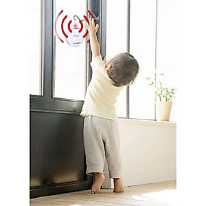 EVA LOGIK Modern Ultra-Thin Window Alarm with Loud 120dB Alarm and Vibration Sensors Compatible with Virtually Any Window, Glass Break Alarm Perfect for Home, Office, Dorm Room- 8 Pack