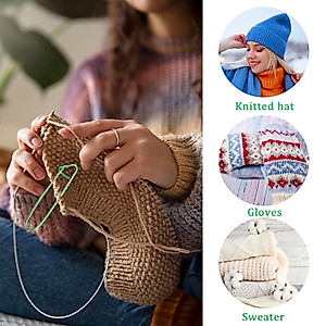 12 PCS Knitting Stitch Holder Set 6 Size Colorful Aluminum Yarn Stitch Holder Set Needles Practical Knitting Crochet Tools Knitting Supplies for Manual DIY Blankets Knitting Project