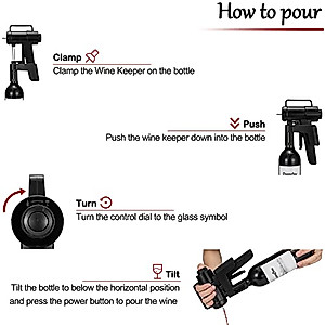 Electric Wine Aerator Pourer DenniesCare Vacuum Wine Opener Wine Aerator Wine Pourer Red Wine Decanter Wine dispenser Wine Keeper Wine Preserver and Wine Saver