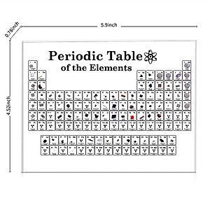 Periodic Table with Real Elements Inside, Acrylic Periodic Table Display with 83 Real Element Samples, 360° Rotating Frame Display, Remarkable Gift for Kids Adults Teachers - 9.05"x1.96"x6.3"