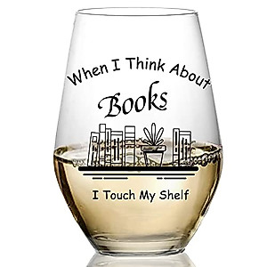comfit Gifts for Book Lovers - Funny Book Club Stemless Wine Glass Gifts for Reader Lovers, Librarian,Teacher, Nerd Gift Idea,Inspirational Birthday Gifts for Book Lover Friend
