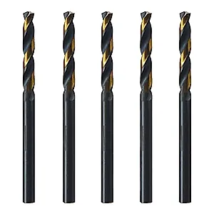 MAXTOOL 5/32" 5pcs Identical Screw Machine Drills HSS M2 Twist Stub Drill Bits Black & Bronze Fully Ground Straight Shank Short Drills; SMF02H10R10P5