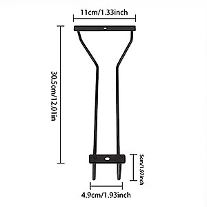 Dianoo 30.5cm Black Wine Glass Rack, Wine Glass Holder Under Shelf, Stemware Rack Under Cabinet, 1 Row