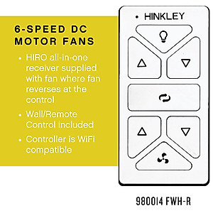 Hinkley Facet 60" Indoor/Outdoor LED Smart Flush Mount Ceiling Fan with Remote - Compact Hexagon-Shaped, Decorative, Modern Propeller, Matte Black